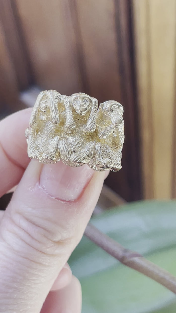 Wise Monkeys Ring